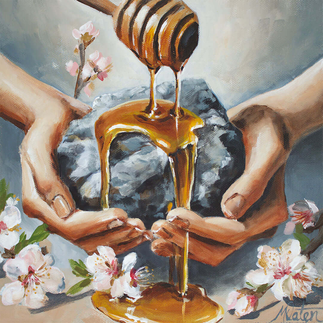 Honey from the Rock - Fine Art Print | Prophetic Art | Mindi Oaten Art